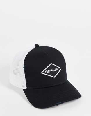 Replay cap with print in white | ASOS