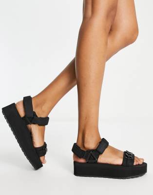 Replay platform sandals in black | ASOS