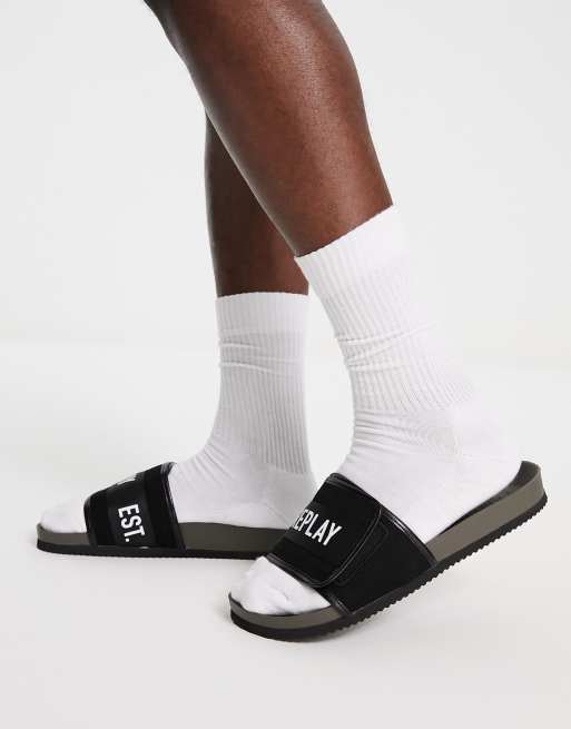 Replay – Slider in Schwarz | ASOS