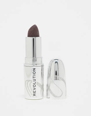 Revolution Metallic Muse Glitter Lipstick Iced Berry | ASOS