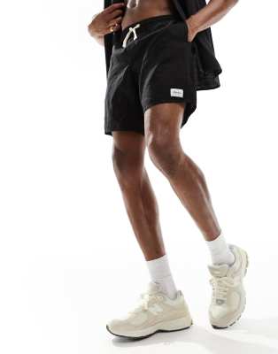 Rhythm classic linen beach Jam shorts in black (part of a set) | ASOS