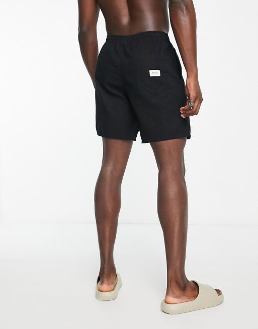 Rhythm classic linen beach short in black | ASOS