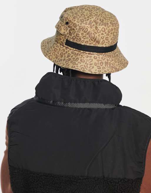 RIPNDIP spotted safari bucket hat in beige with all-over leopard print ...