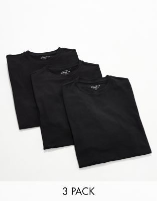 River Island 3 pack muscle fit t-shirts in black | ASOS