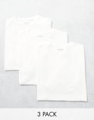 River Island 3 pack muscle fit t-shirts in white | ASOS