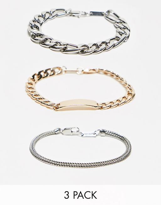 River Island – 3er-Pack Kettenarmbänder in Gold- und Silberoptik | ASOS River Island – 3er-Pack Kettenarmbänder in Gold- und Silberoptik | ASOS