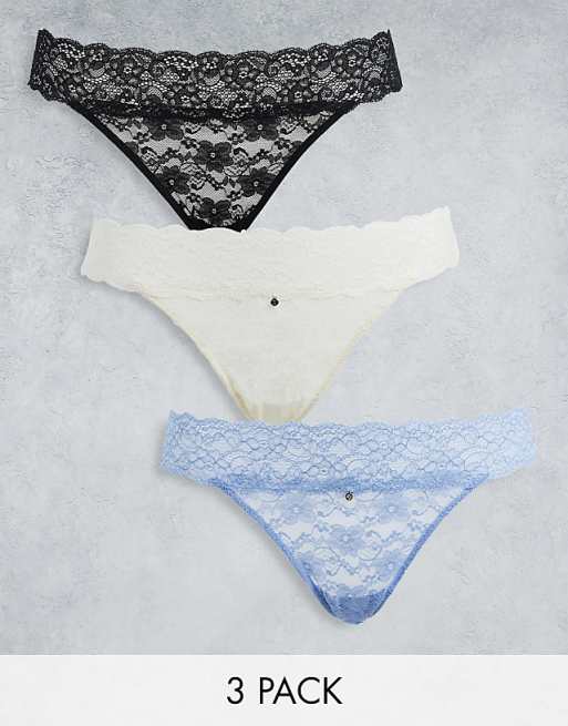River Island – 3er-Pack Spitzen-Tangas in verschiedenen Farben | ASOS River Island – 3er-Pack Spitzen-Tangas in verschiedenen Farben | ASOS