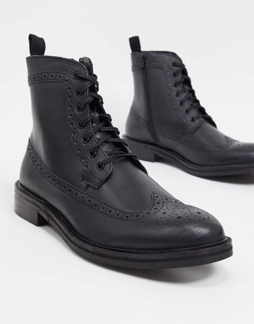 River Island brogue boot in black | ASOS
