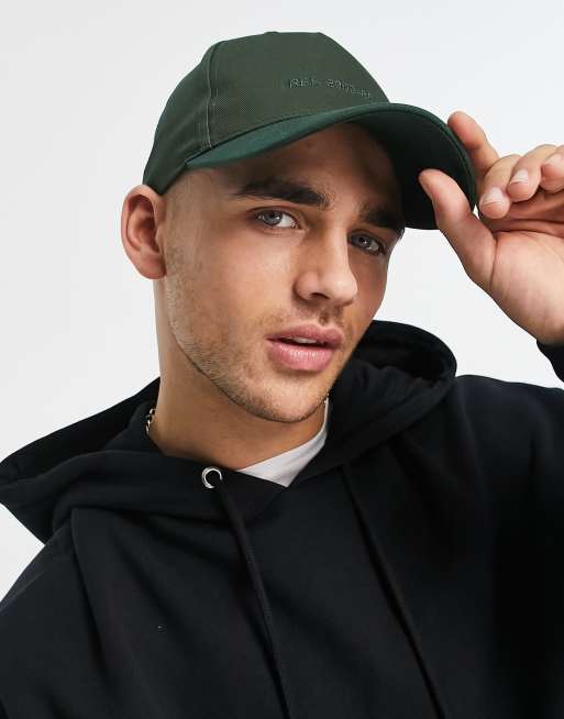 River Island canvas cap in dark green | ASOS