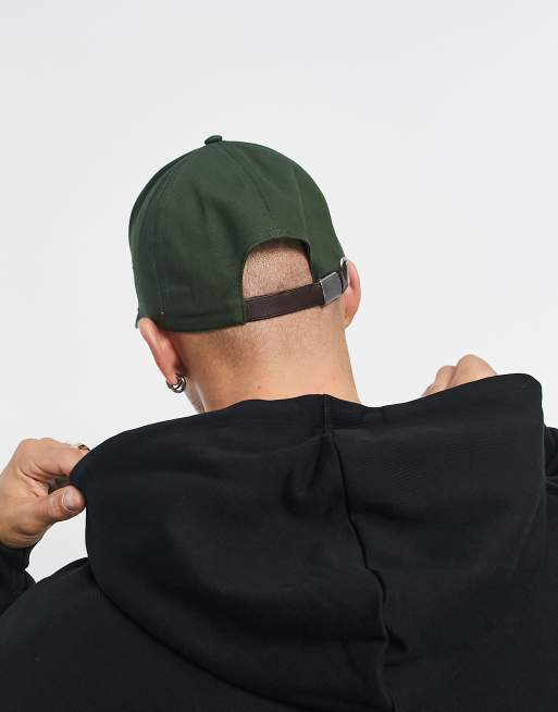 River Island canvas cap in dark green | ASOS