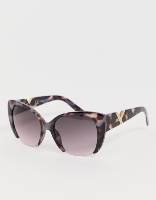 River Island Cat Eye Sunglasses In Tortoiseshell Asos