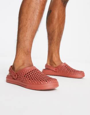 River Island closed toe rubber mules in rust | ASOS