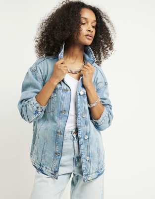River Island Denim trucker jacket in denim - light | ASOS