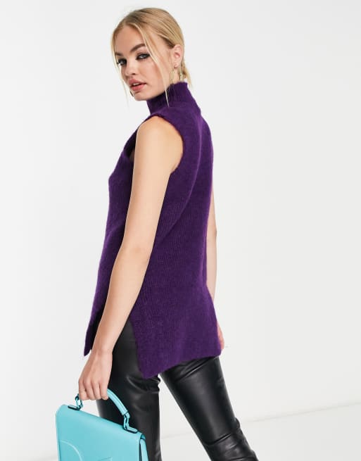 River Island knitted tank jumper in purple | ASOS