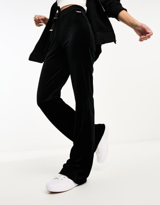 River Island long sleeve Velour Jogger in Black | ASOS