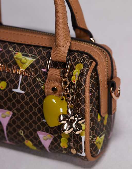 River Island martini mini bowler bag in brown | ASOS