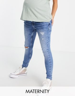 River Island Maternity - Amelie - Jean skinny recouvrant le ventre avec ...