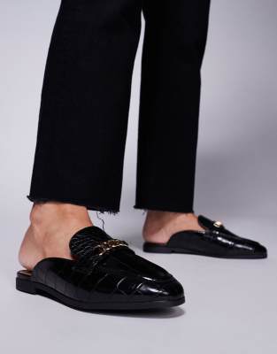 River Island - Mocassins style mules à talon ouvert - Noir | ASOS