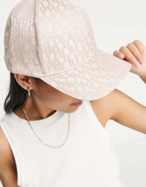River Island monogram cap in pink | ASOS