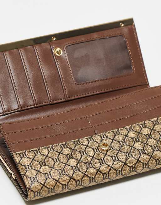 River Island monogram print purse in brown | ASOS