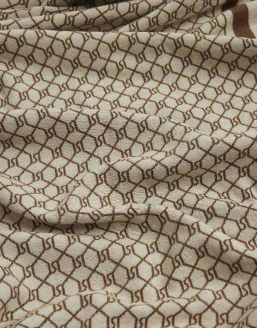 River Island Monogram print scarf in brown - light | ASOS