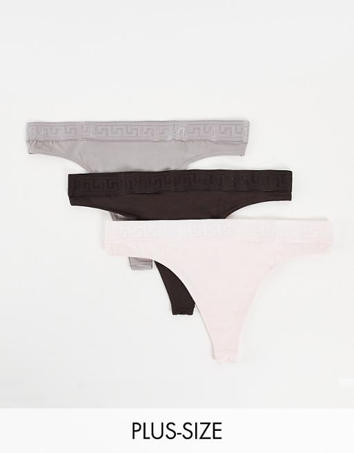 River Island Plus – 3er-Pack farblich abgestimmte Tangas in ... River Island Plus – 3er-Pack farblich abgestimmte Tangas in ...