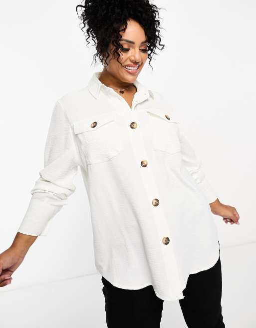 River Island Plus - Chemise texturée - Blanc | ASOS