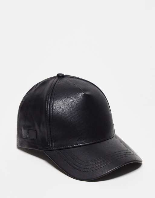 River Island PU cap in black | ASOS