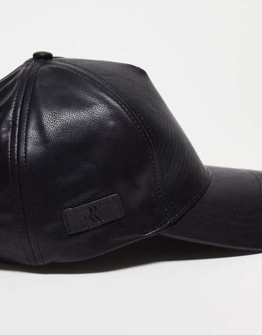 River Island PU cap in black | ASOS