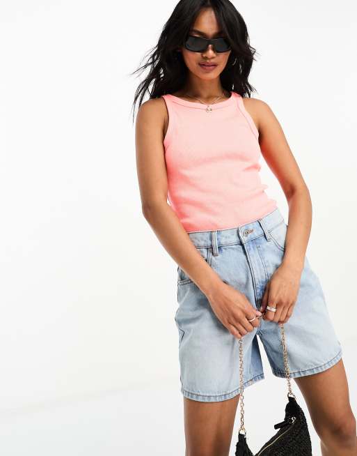 River Island racer vest in orange | ASOS