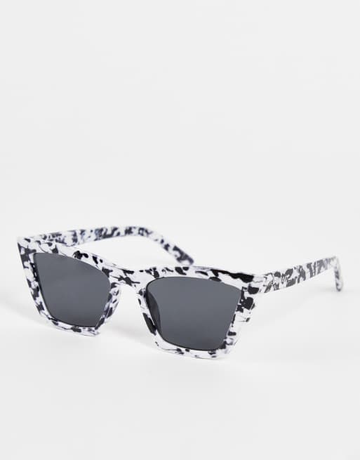 River Island Slim Cateye Sunglasses In Black Asos