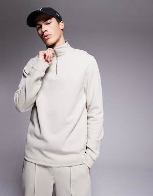 River Island smart half zip sweatshirt co-ord in light grey | ASOS