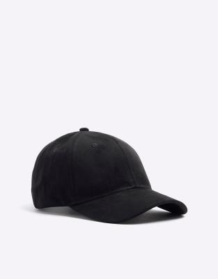 River Island Suedette cap in black | ASOS