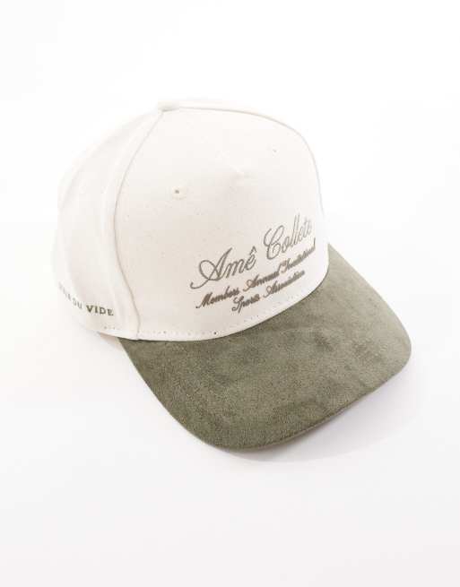 River Island twill cap in khaki and neutral | ASOS