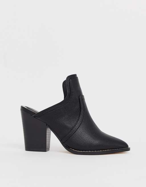 River Island western mules in black | ASOS