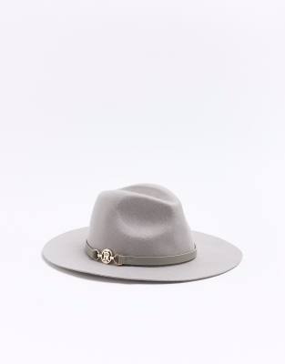 River Island Wool blend fedora hat in grey - light | ASOS