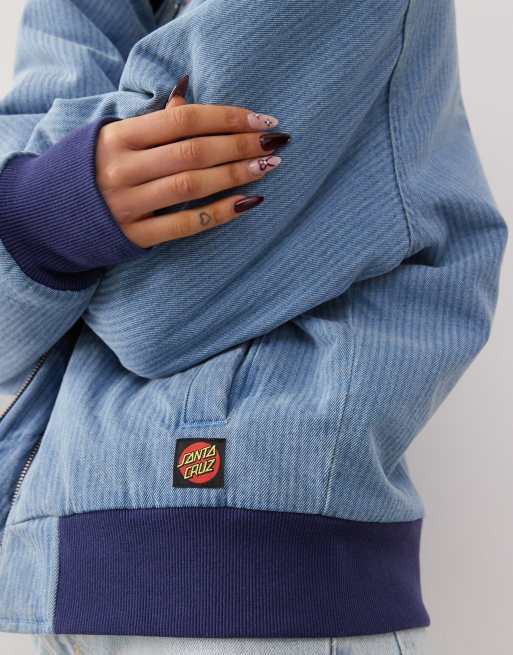 Santa Cruz denim bomber jacket in blue | ASOS