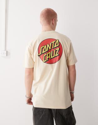 Santa Cruz dot logo back print t-shirt in beige | ASOS