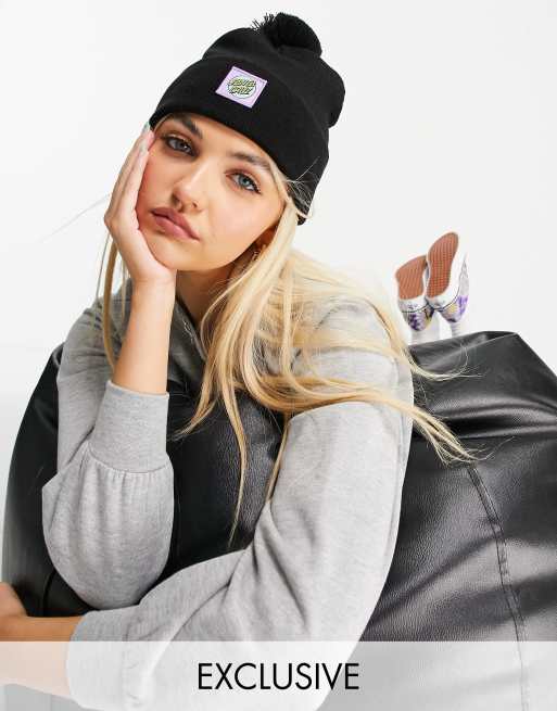 Santa Cruz other dot bobble detail beanie in black | ASOS