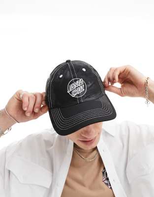 Santa Cruz print cap with contrast stitch and logo in black | ASOS