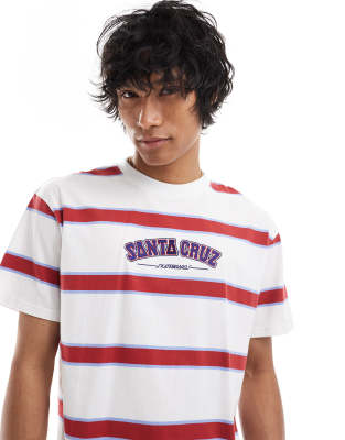 Santa Cruz varsity stripe t-shirt in white | ASOS