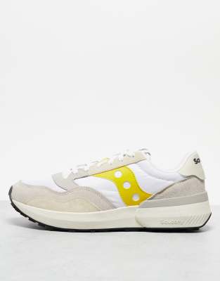 Saucony Jazz NXT trainers in white and yellow | ASOS