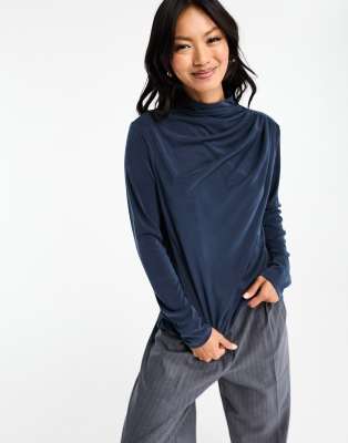 Scalpers high neck top in navy | ASOS