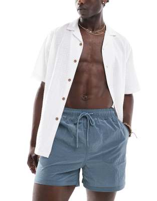 Scalpers icon milos swim shorts in grey | ASOS