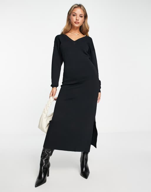 Scalpers - Sunny - Robe mi-longue en maille nouée au dos - Noir | ASOS