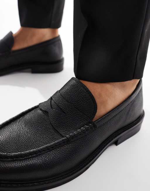 schuh Rhodes loafers in black leather ASOS