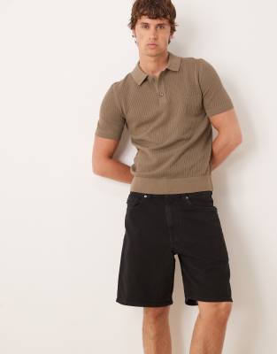 Selected - Alex - Short en jean standard - Noir | ASOS