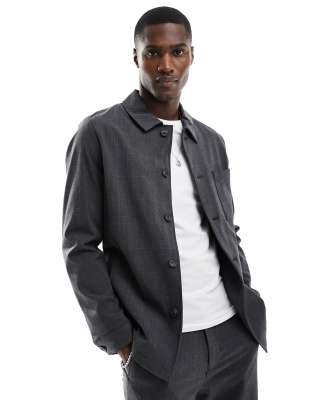 Selected Homme Hybrid Suit Jacket In Gray Check In Black | ModeSens