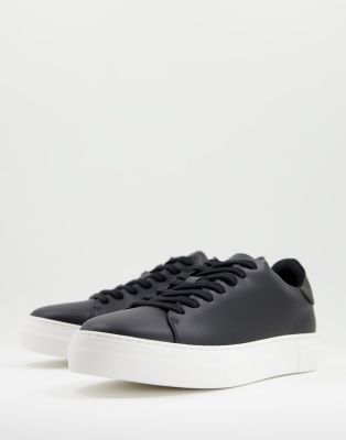 Selected Homme Leather Chunky Sneakers In Black | ModeSens