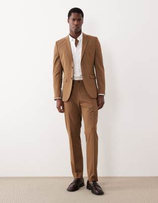 Selected Homme Liam slim fit in dark tan | ASOS